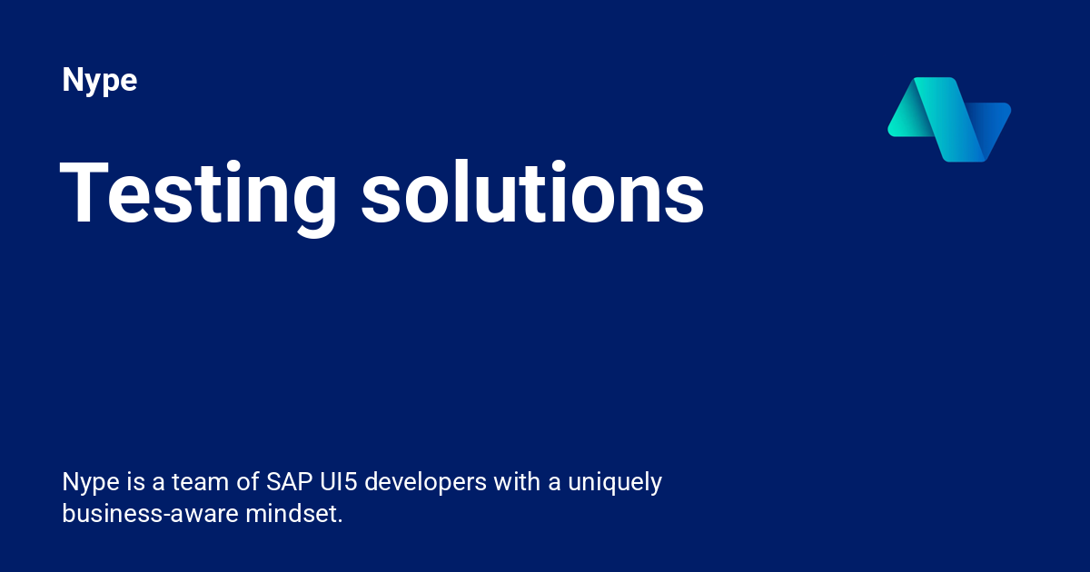 Testing solutions - Nype