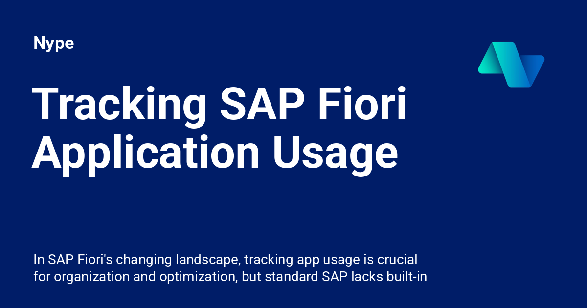 Tracking SAP Fiori Application Usage - Nype