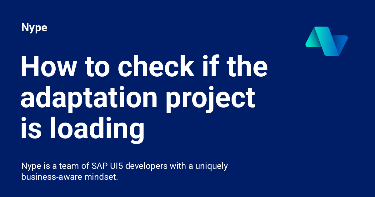 How to check if the adaptation project is loading correctly? - Nype