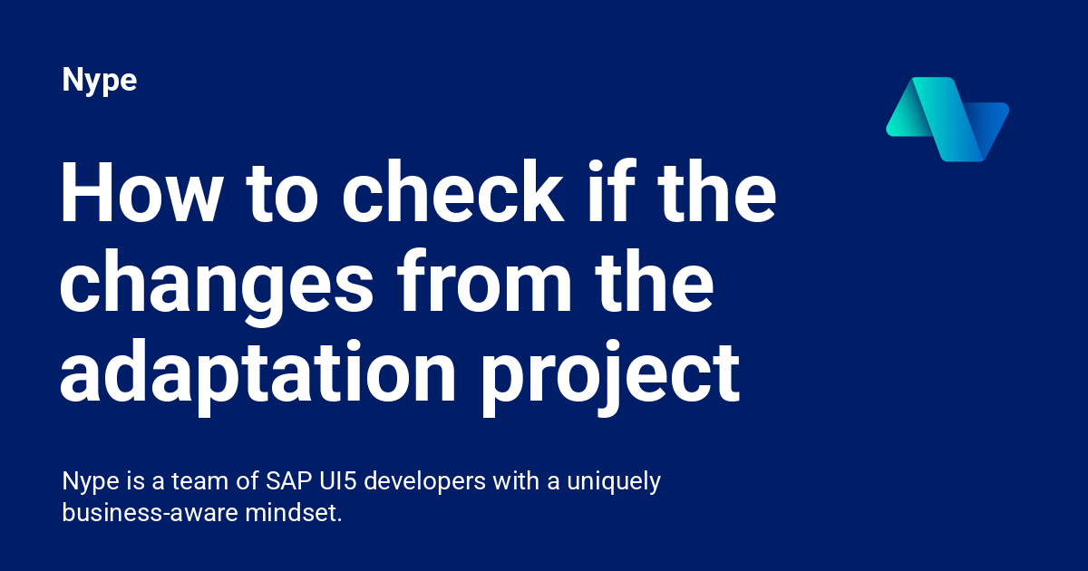 How to check if the changes from the adaptation project are active? - Nype
