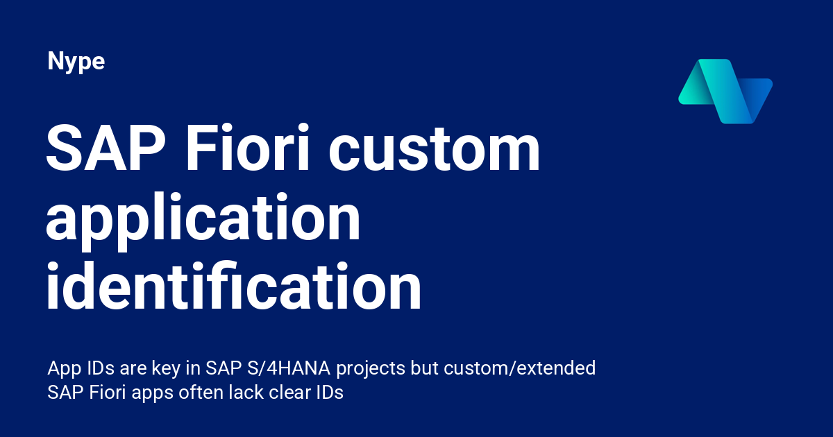 Sap Fiori Custom Application Identification Nype
