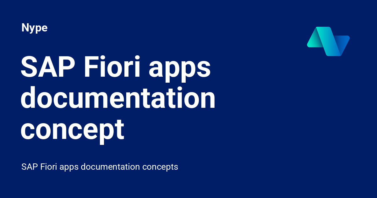 SAP Fiori apps documentation concept - Nype